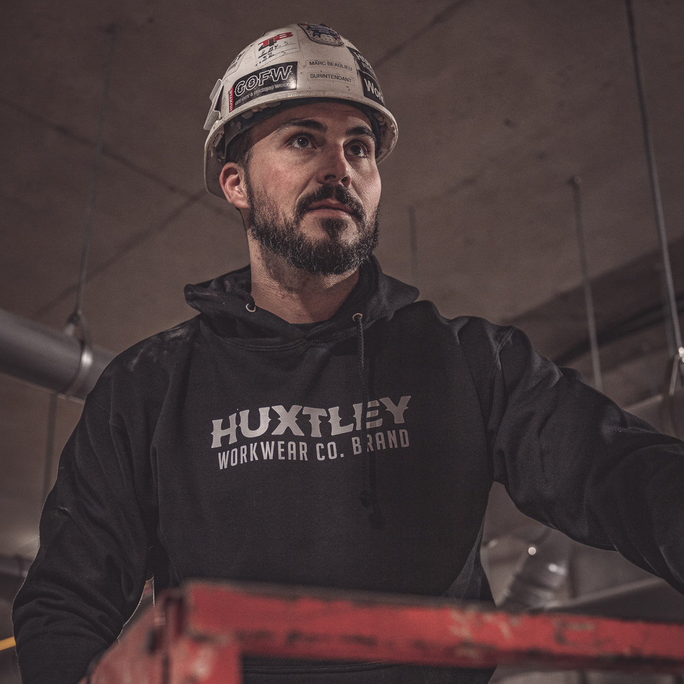 HX-717 Heavyweight Hoodie Black/ White – Huxtley