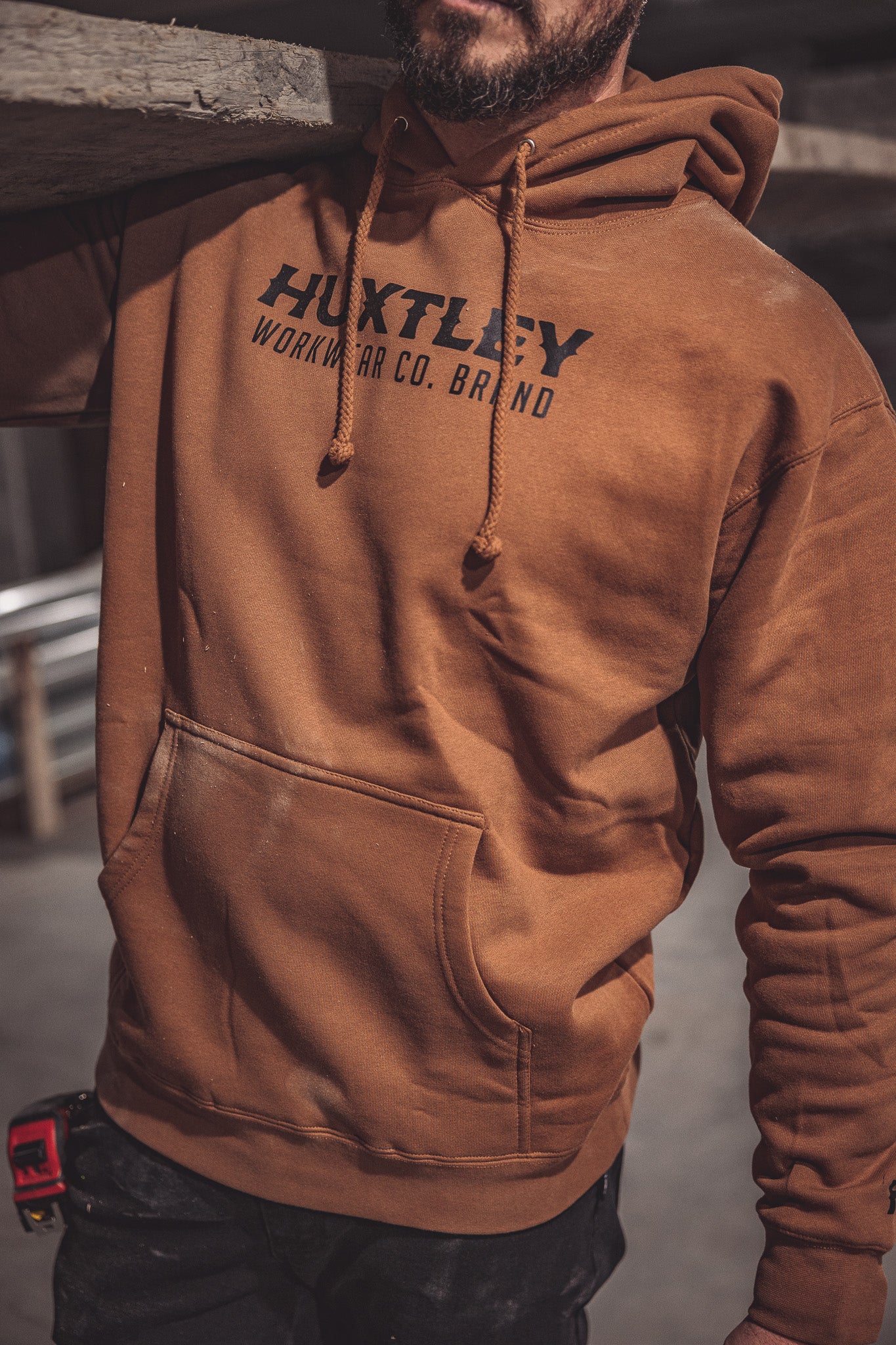 HX-717 Heavyweight Hoodie Saddle/ Black – Huxtley